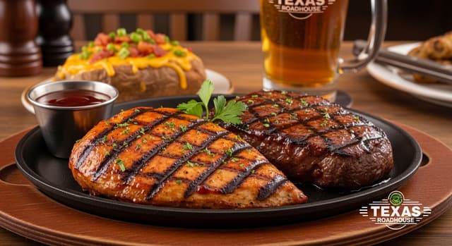 Grilled BBQ Chicken & Sirloin - Texas Roadhouse | $21.99 (Jun 17, 2026 ...